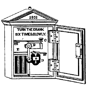 First Fire Alarm System, Court Square, Boston, 1852